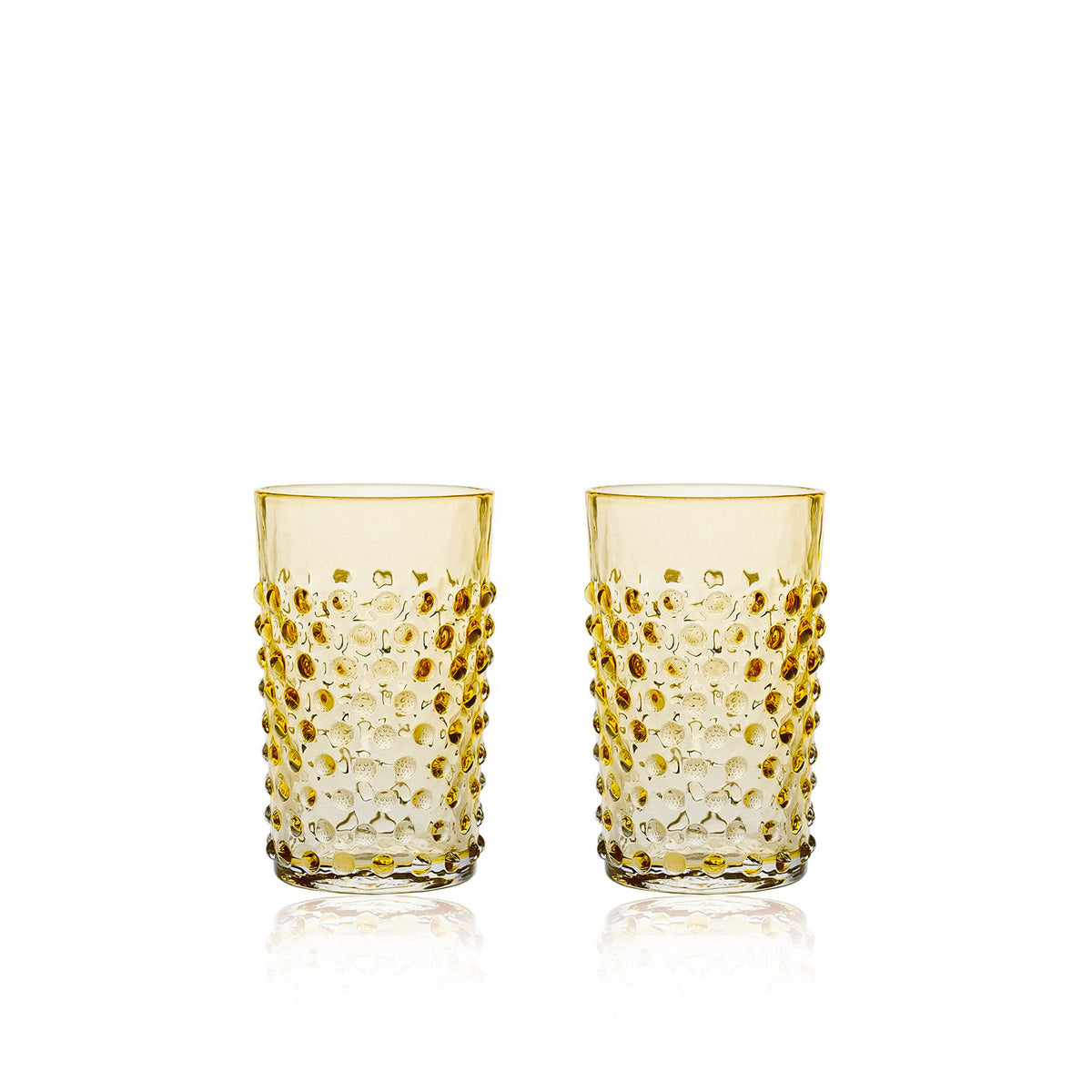 Underlay Amber Pair of Hobnail Crystal Tumblers – Max Buston Design